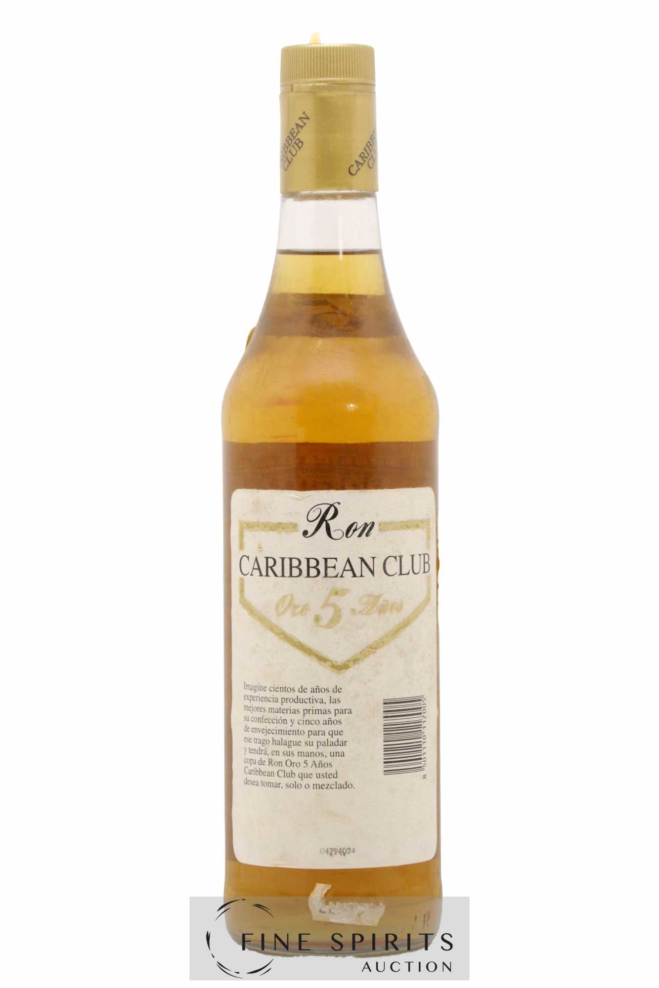 Acheter Rhum CARIBBEAN Club 5 years Oro Cuba Ron SA (lot: 2255)