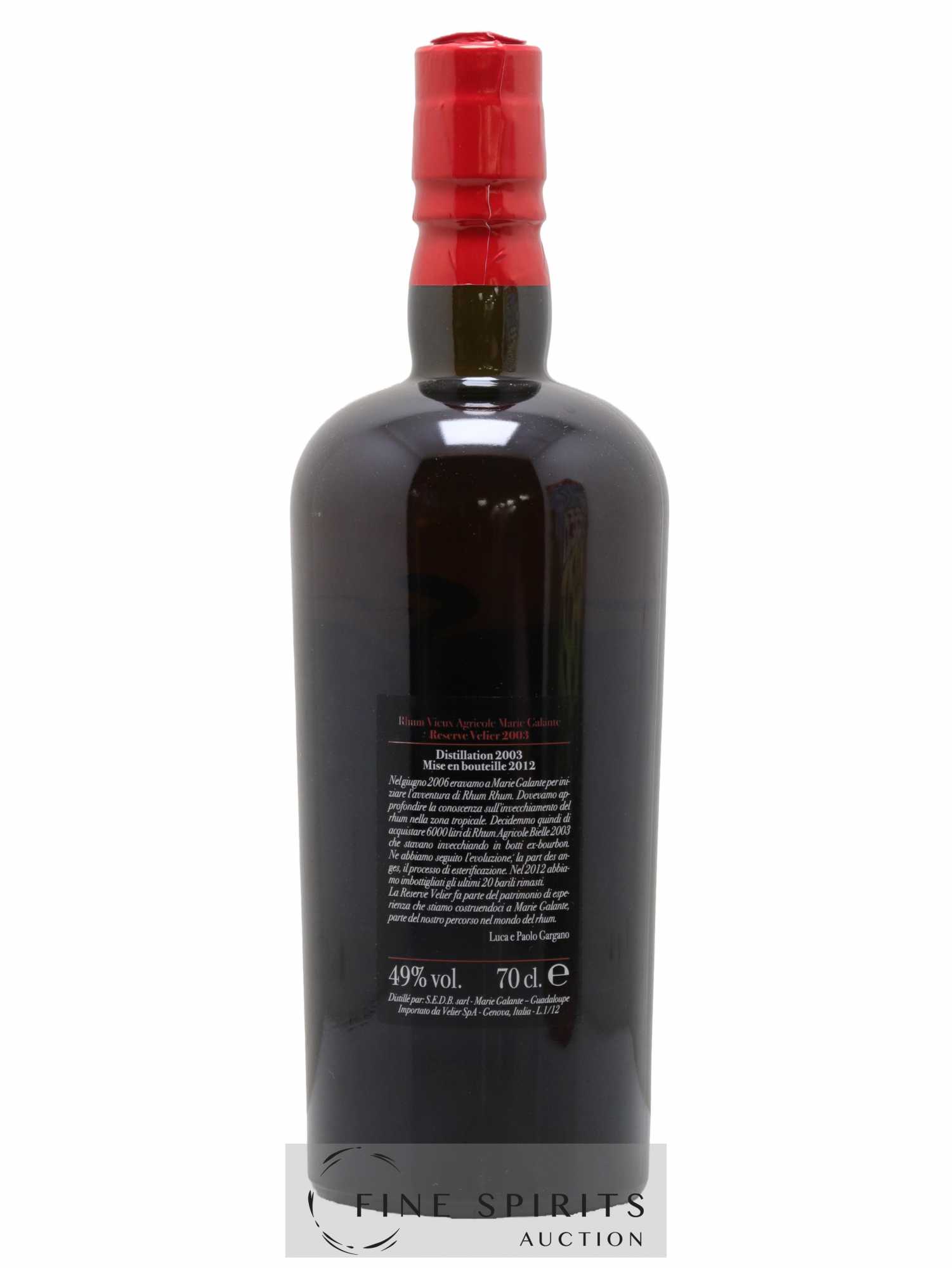 Acheter MG 9 years 2003 Velier Reserve bottled 2012 (lot: 2241)