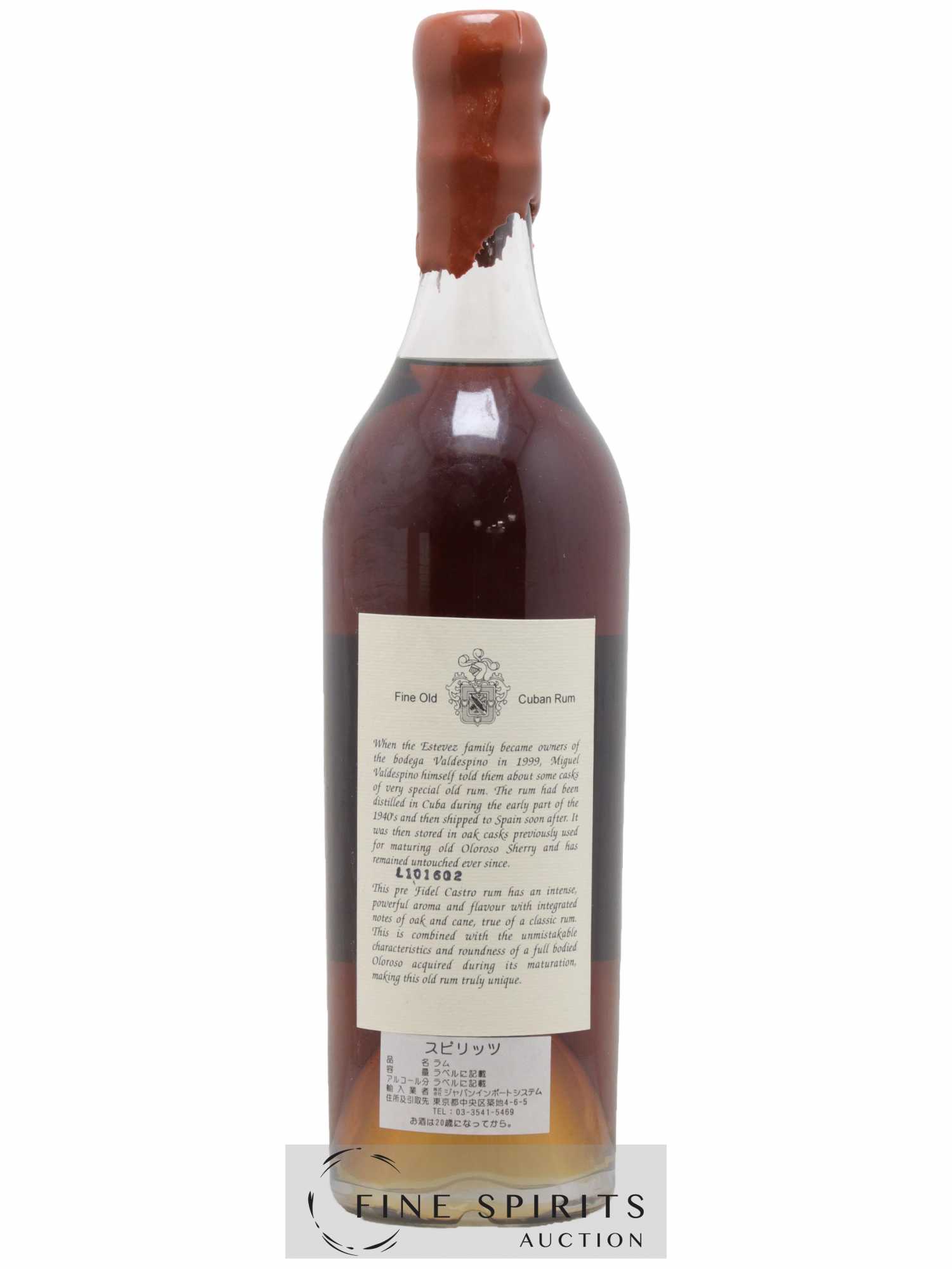 Acheter Legend of Cuban Rum Valdespino Pre-1962 (lot: 2058)
