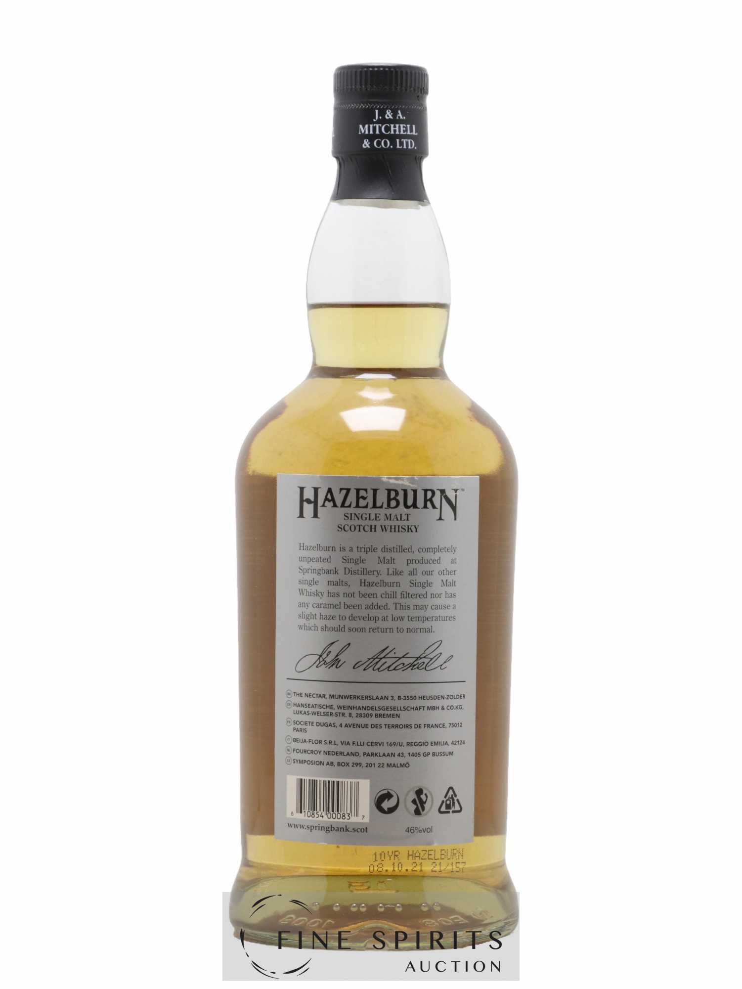 Acheter Hazelburn 10 years Of. Triple Distilled (lot: 1641)