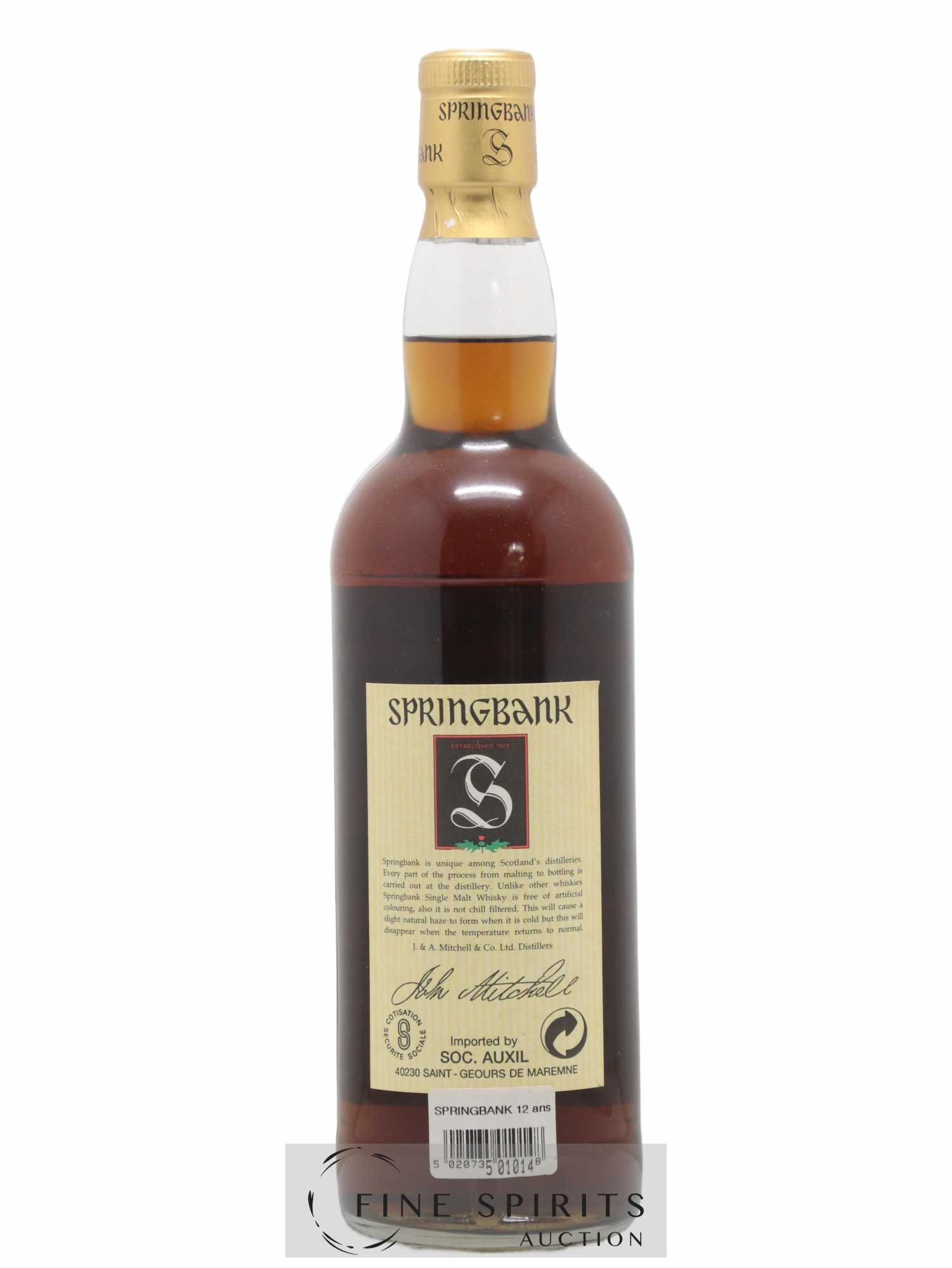 Acheter Springbank 12 years Of. Green Thistle Auxil (lot: 1082)