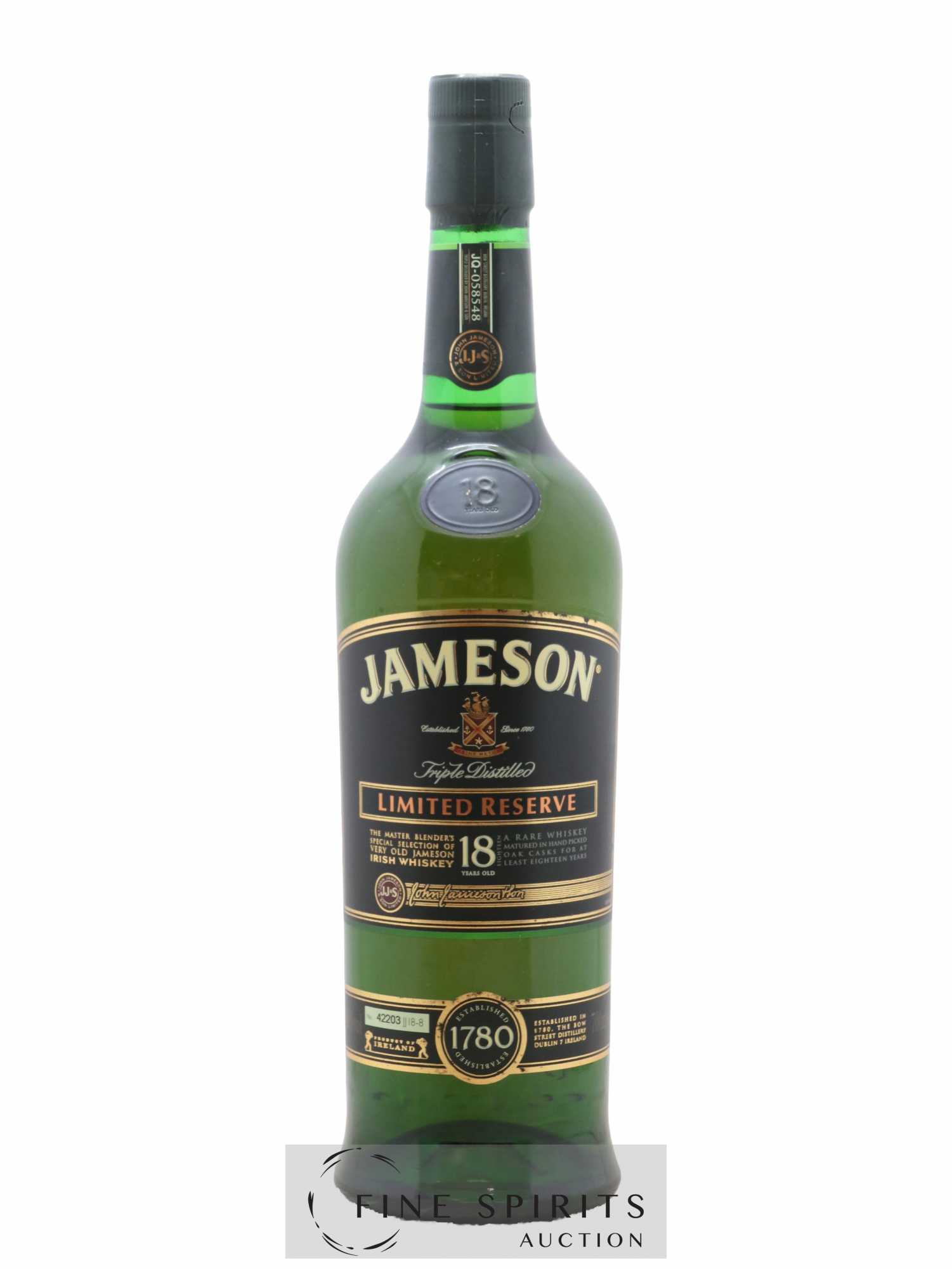 Acheter Jameson 18 years Of. Triple Distilled Limited Reserve (lot: 339)