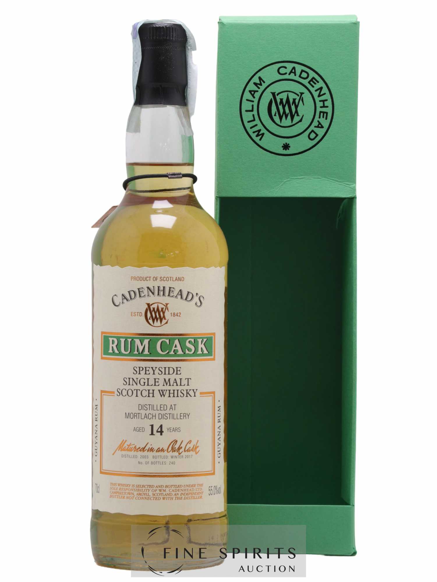 Acheter Mortlach 14 years 2003 Cadenhead's Rum Cask - Guyana One of 240 ...