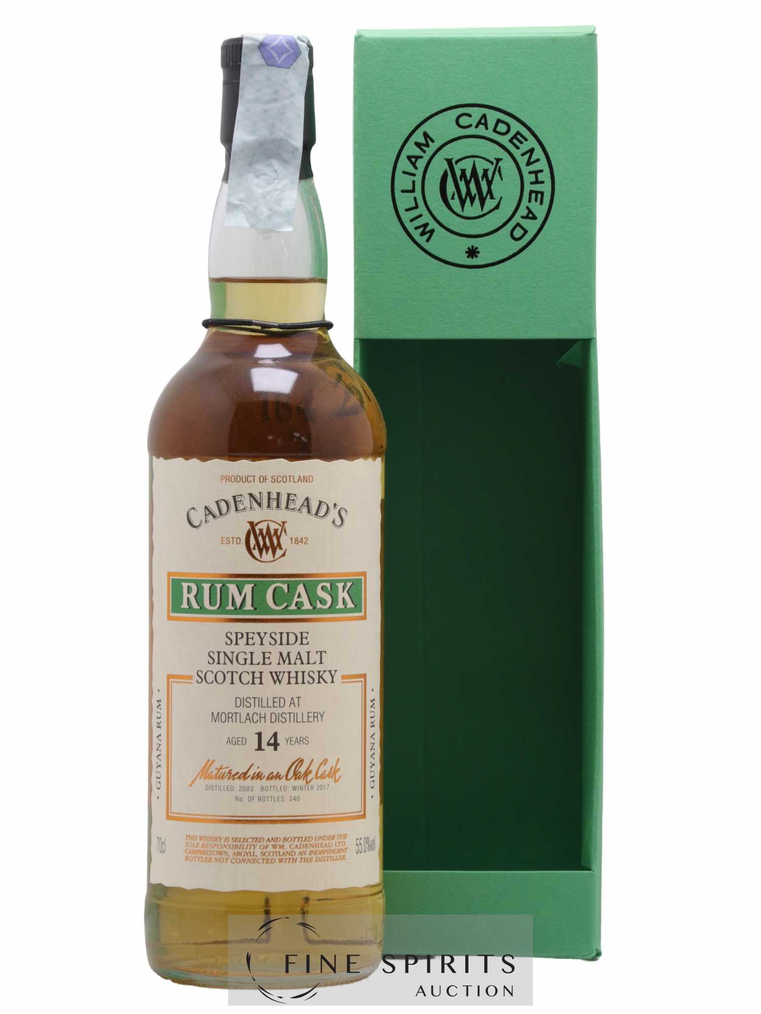 Acheter Mortlach 14 years 2003 Cadenhead's Rum Cask - Guyana One of 240 ...