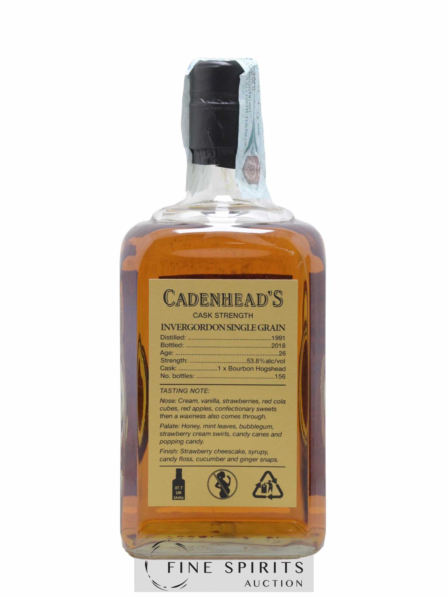 Buy Invergordon 26 years 1991 Cadenhead's Bourbon Hogshead - One of 156 ...