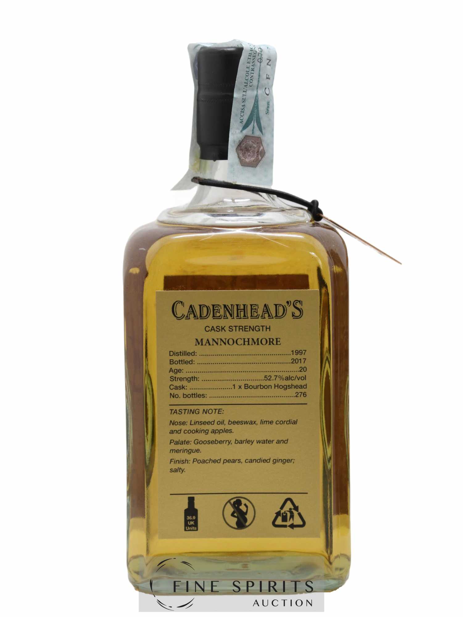Buy Mannochmore 20 years 1997 Cadenhead's Bourbon Hogshead - One of 276 ...
