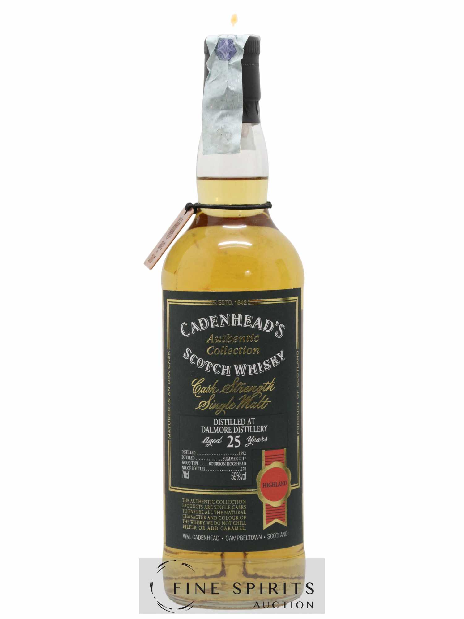 Acheter Dalmore 25 years 1992 Cadenhead's Bourbon Hogshead - One of 270 ...