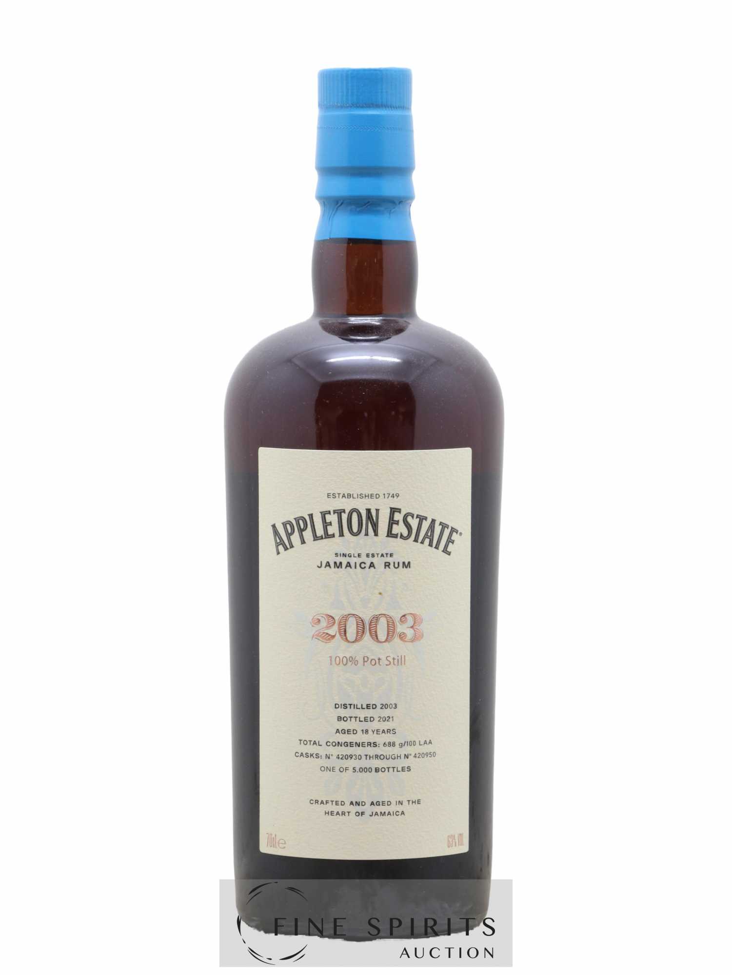 Acheter Appleton Estate 18 years 2003 Of. Pot Still Cask n°420930 ...