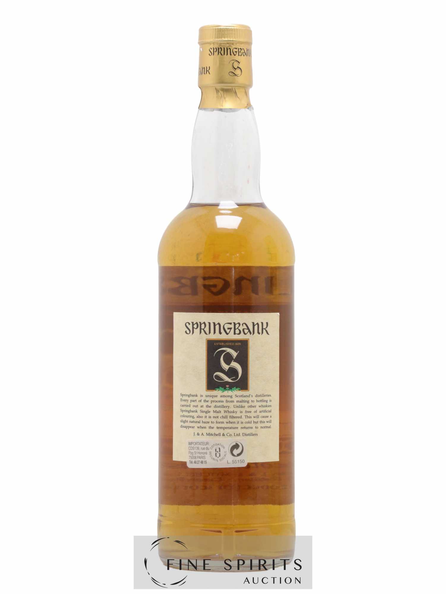 Acheter Springbank 15 years Of. Parchment Label (lot: 806)