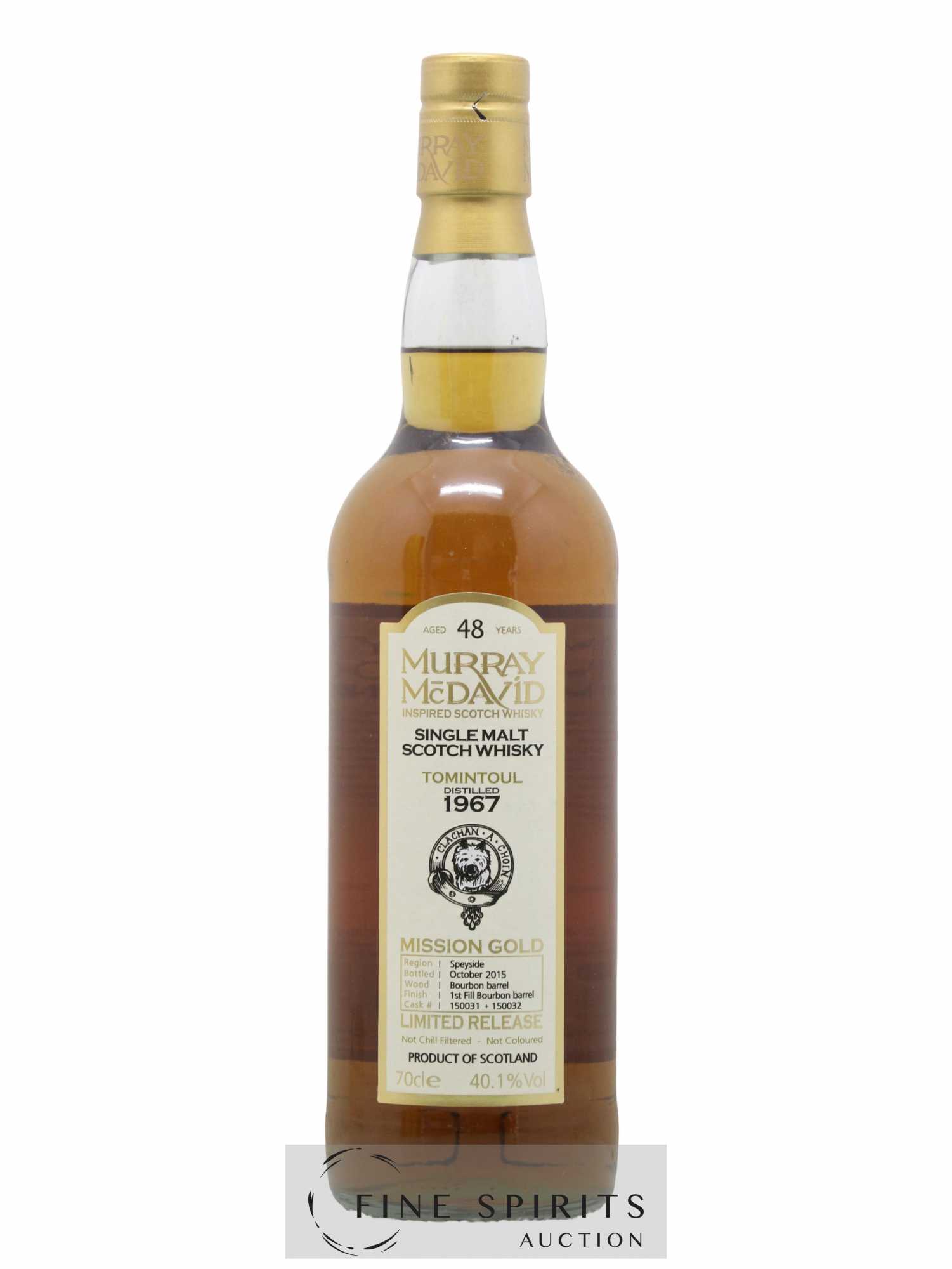 Acheter Tomintoul 48 years 1967 Murray Mc David Mission Gold Bourbon Casks 150031-2 - One of 566 ...