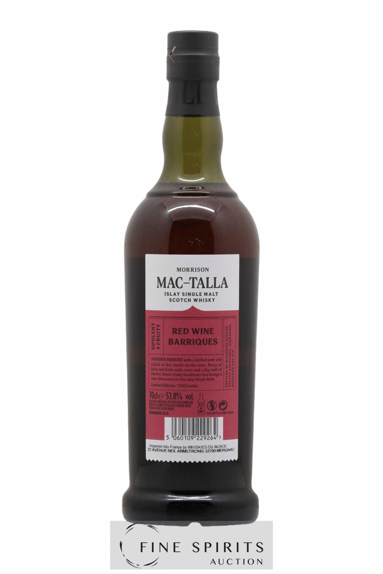 Acheter Mac-Talla Morrison Red Wine Barriques Limited Edition (lot: 624)