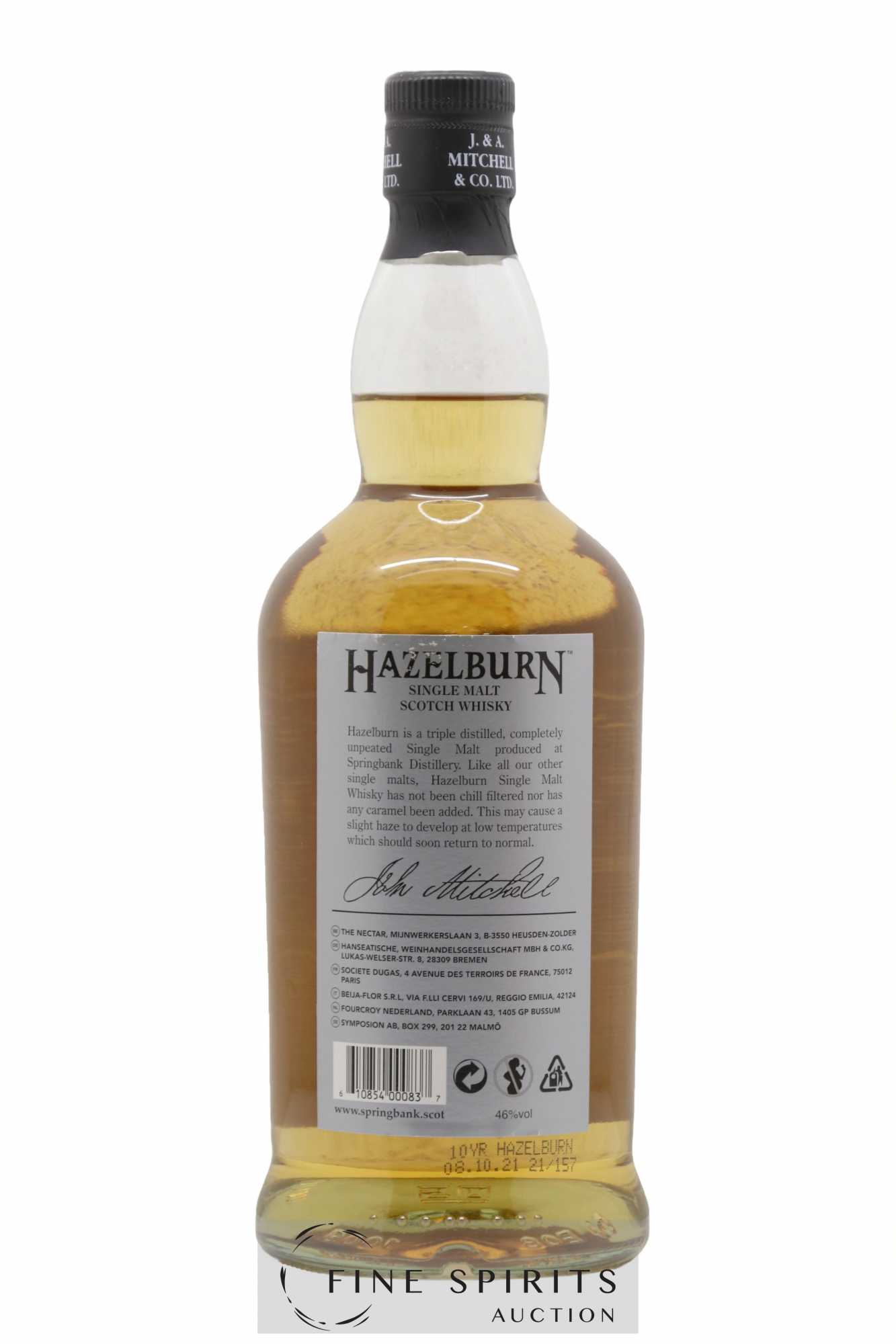Acheter Hazelburn 10 years Of. Triple Distilled (lot: 760)