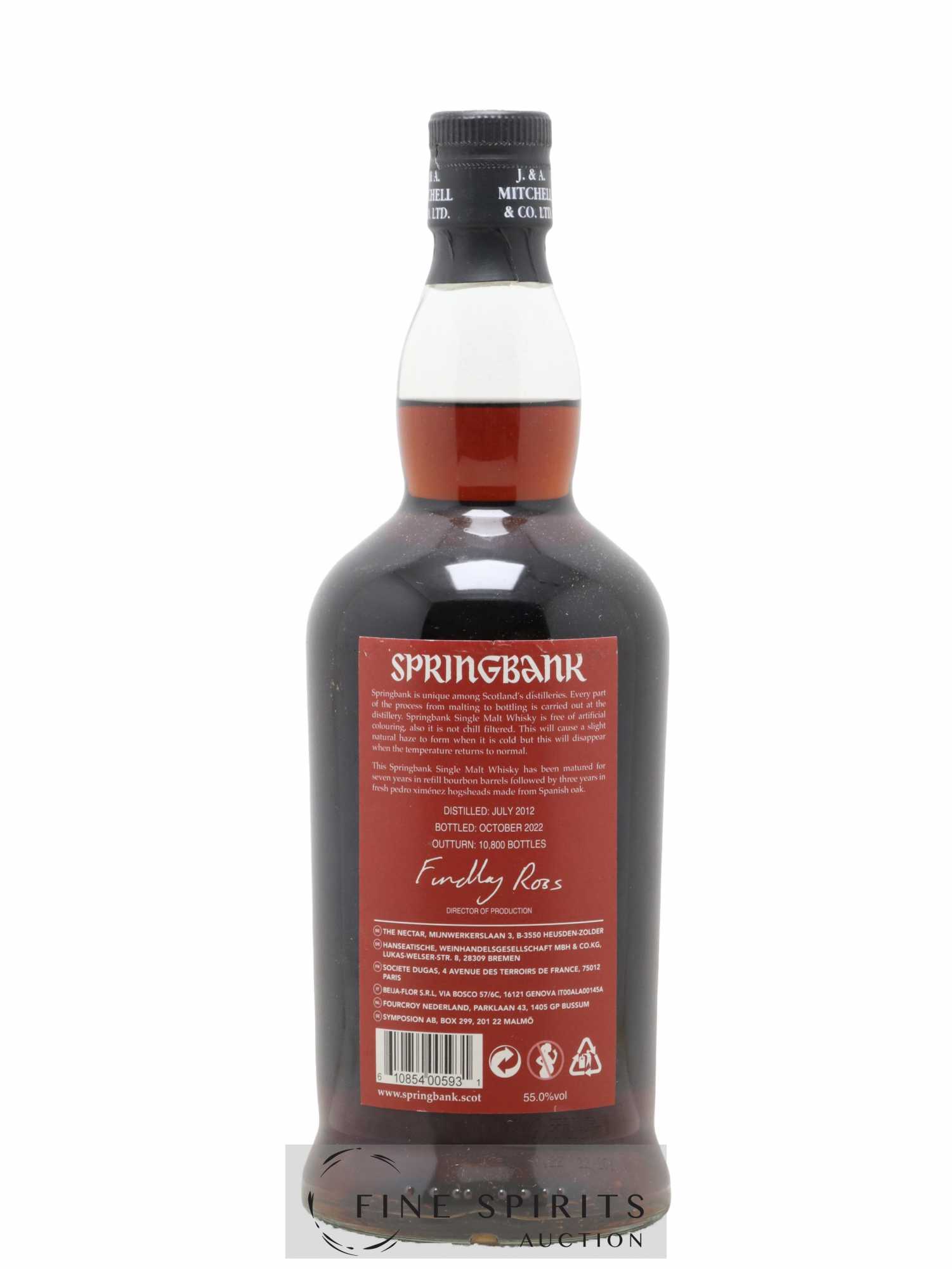 Acheter Springbank 10 years 2012 Of. Sherry Wood Pedro Ximénez Cask ...